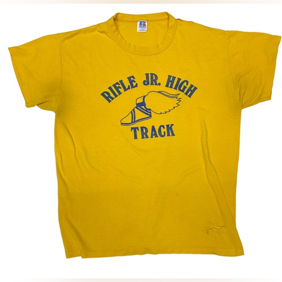 Russell Athletic | Shirts | Vtg Rifle Middle School Track T Shirt ...